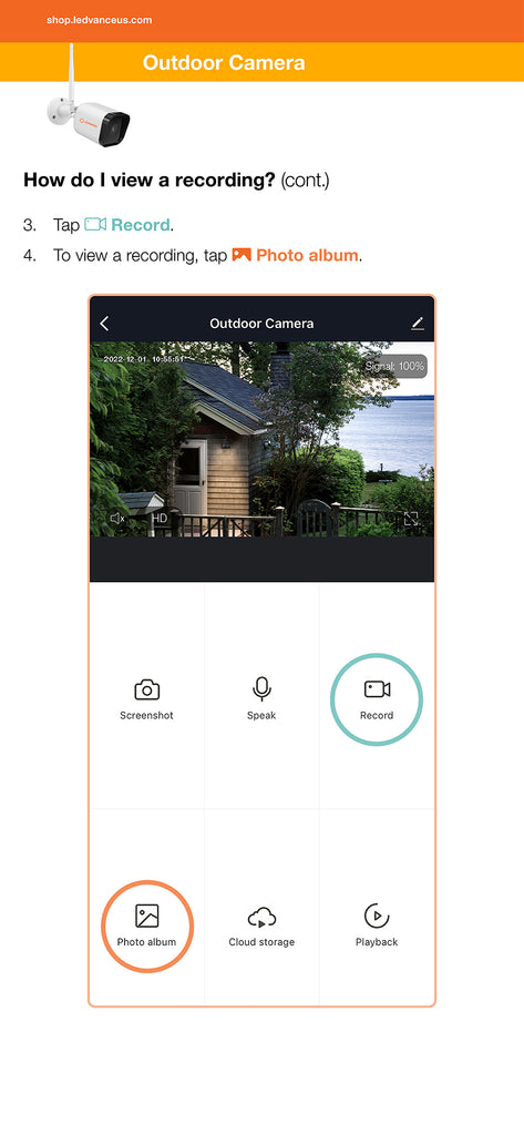 Outdoor Camera: How do I view a recording?