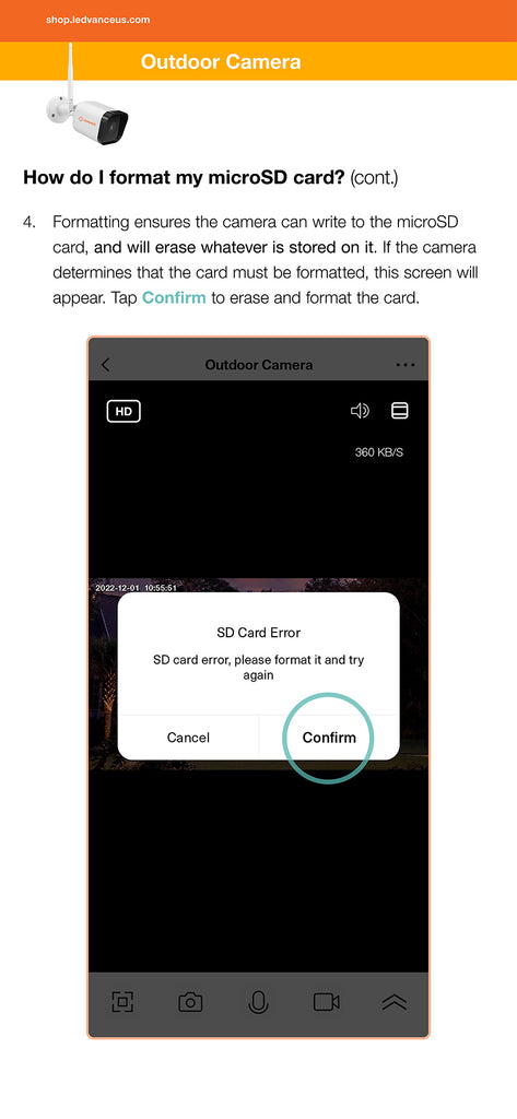 Outdoor Camera: How do I format my microSD card?