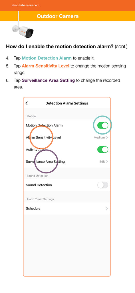 Outdoor Camera How Do I Enable The Motion Detection Alarm Ledvance
