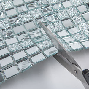 Silver Bling Mirror Glass Mosaic Tile for Bathroom Wall | Diflart