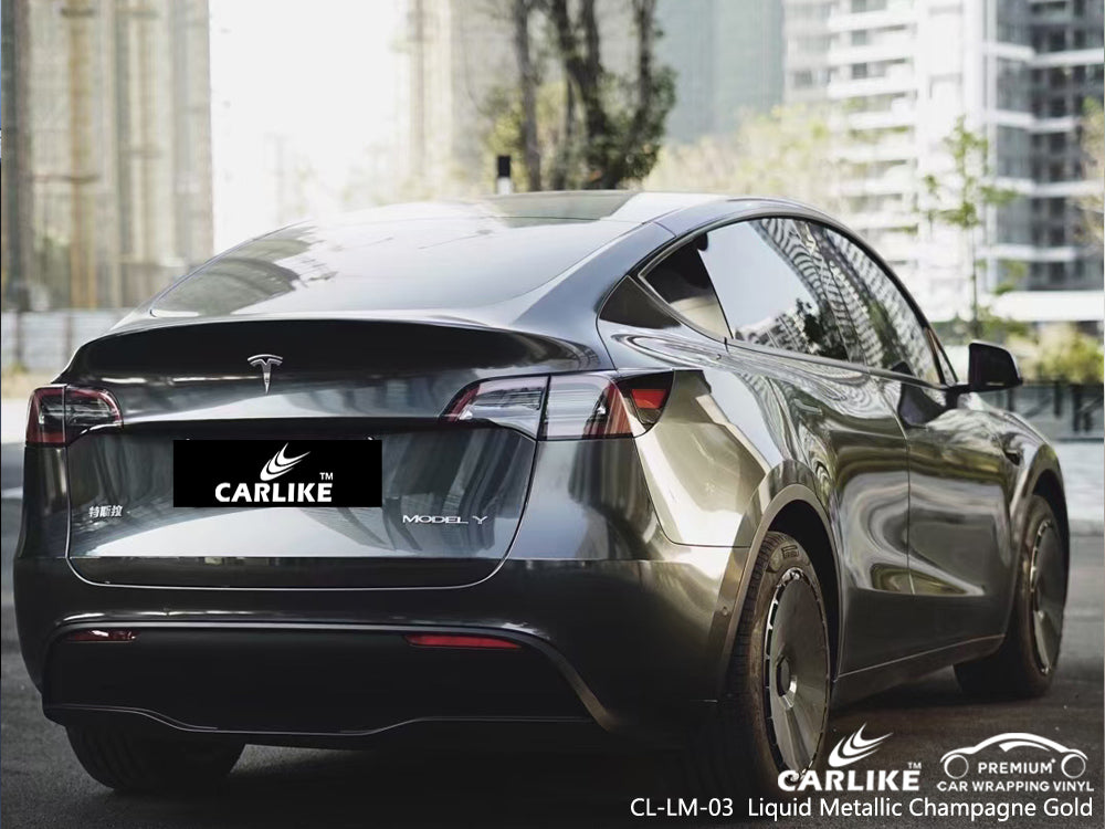 Liquid metallic champagne gold vinyl car wrap supplier