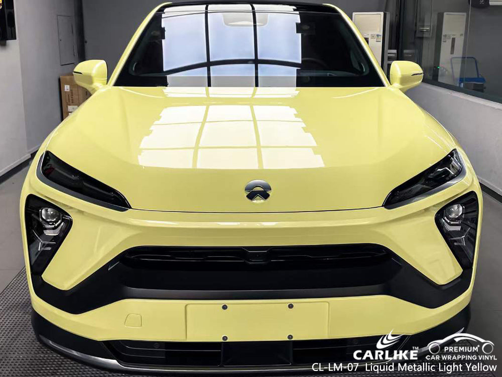 Liquid metallic light yellow car wrapping vinyl