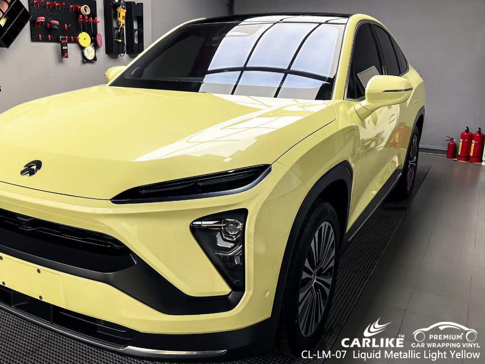 Liquid metallic light yellow car wrapping vinyl