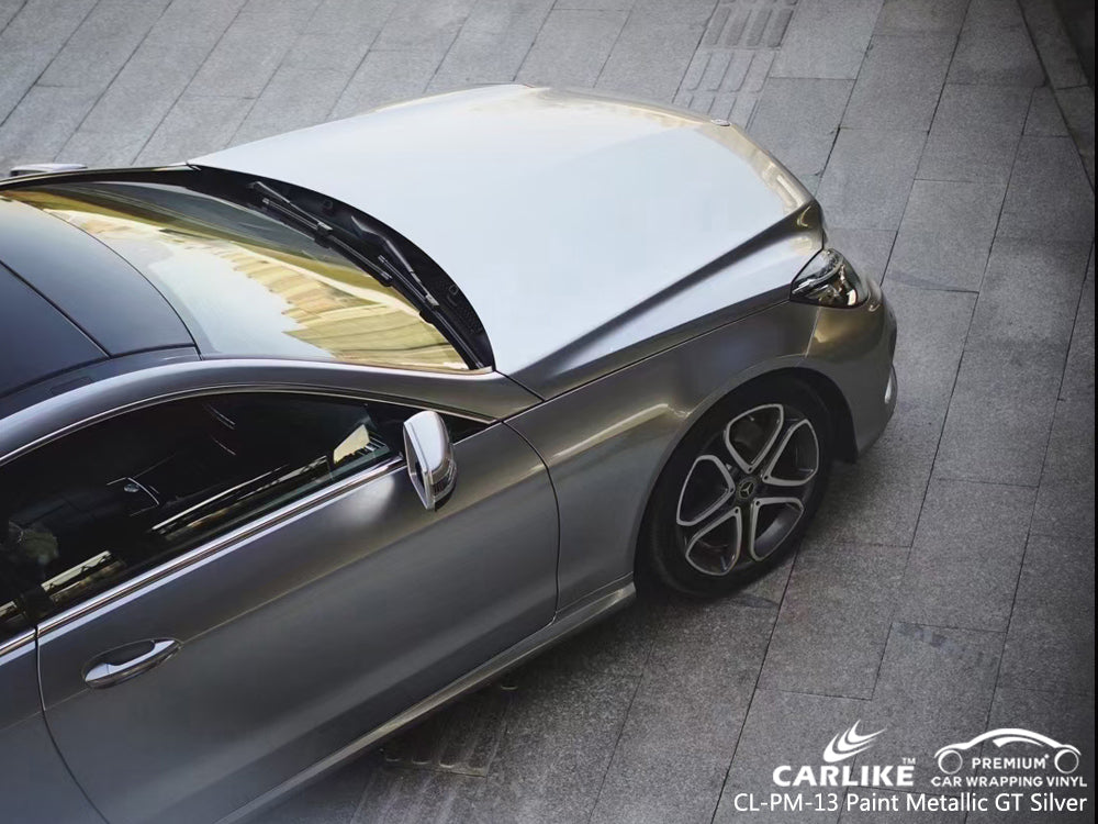 Paint metallic gt silver car wrap vinyl supplier – CARLIKE WRAP