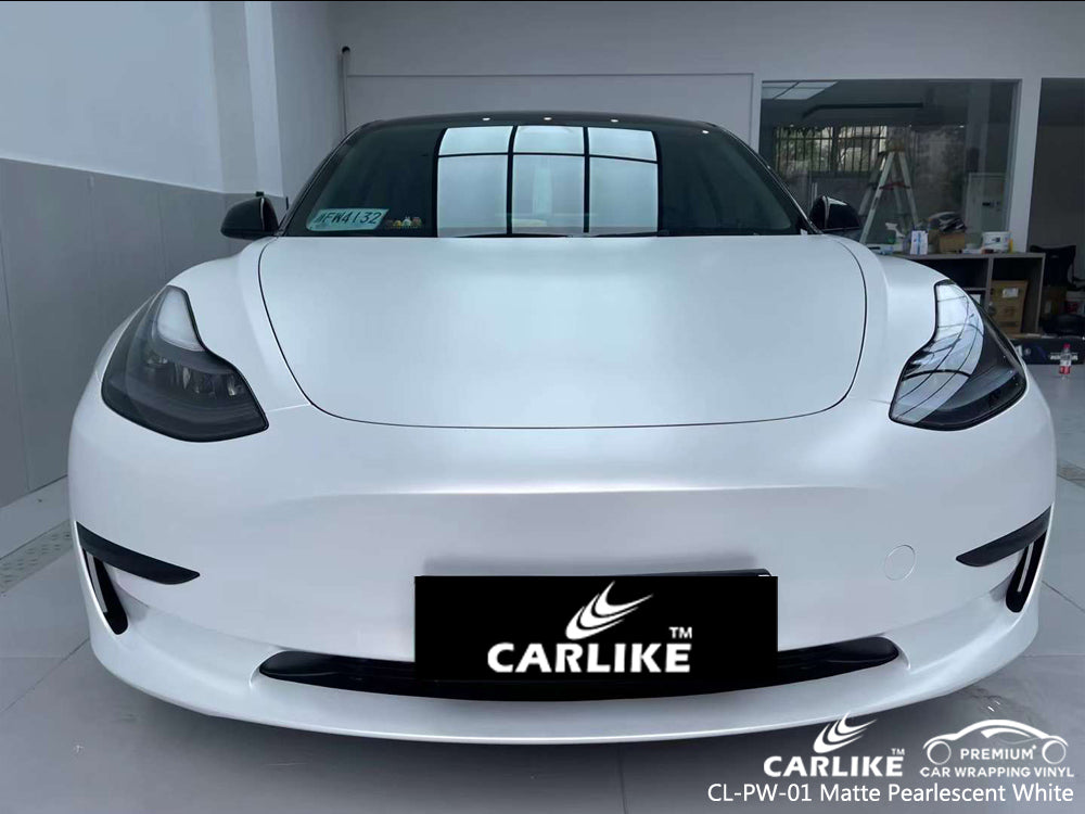 Matte pearlescent white car wrap vinyl supplier