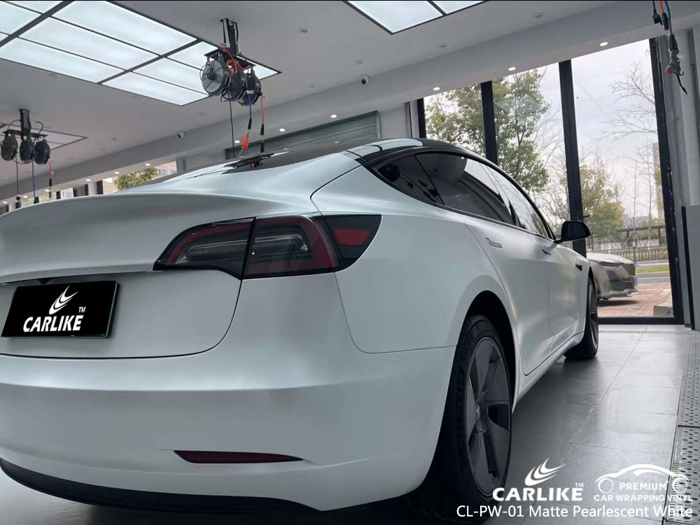 Matte pearlescent white car wrap vinyl supplier