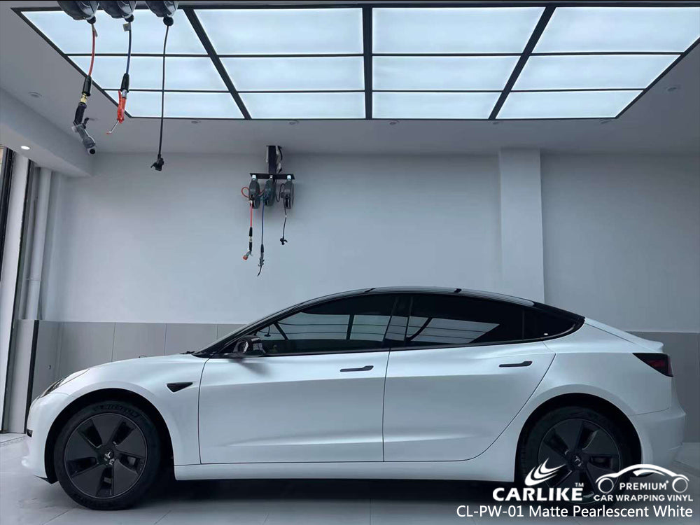 Matte pearlescent white car wrap vinyl supplier