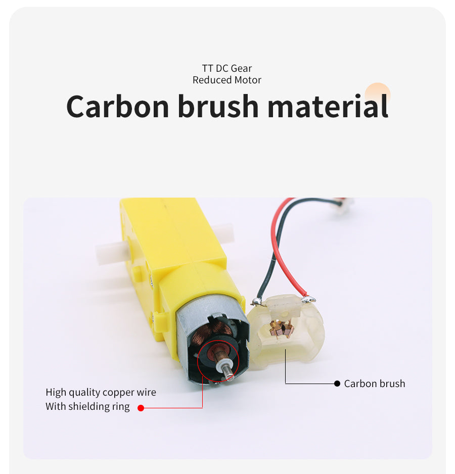 TT DC Gear Motor with high-quality carbon brushes with XH2.54 port