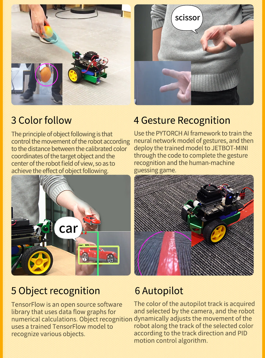 Yahboom Jetbot MINI AI Vision 2WD Car for NVIDIA Jetson Nano 2GB/4GB