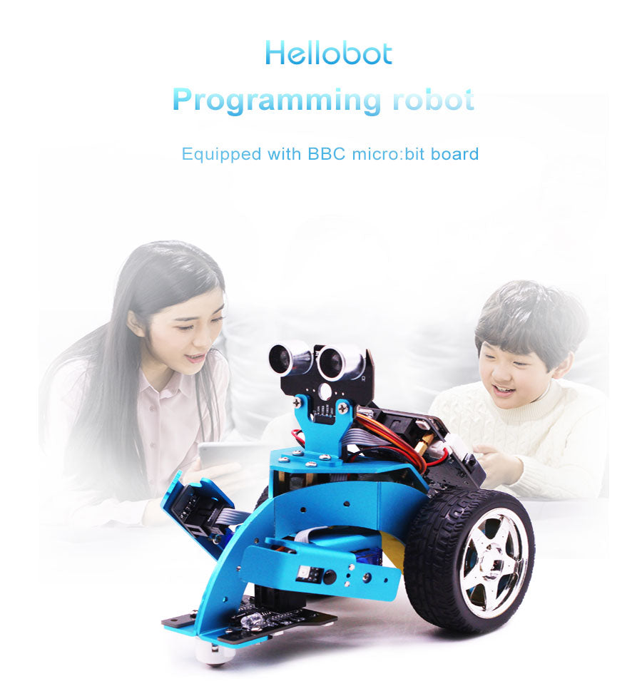 YAHBOOM HELLOBOT MICRO:BIT STEM מכונית רובוט חכמה תואמת ללוח MICRO:BIT V2/1.5 - ITEC-EDU
