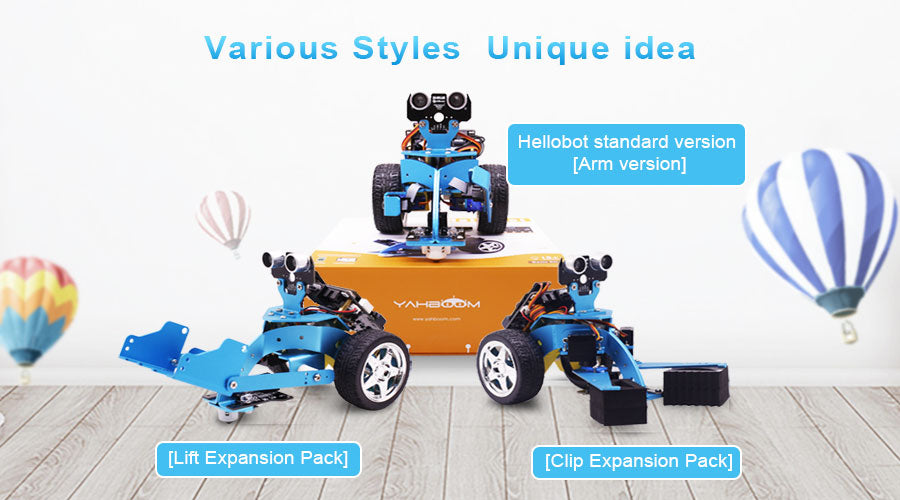 YAHBOOM HELLOBOT MICRO:BIT STEM מכונית רובוט חכמה תואמת ללוח MICRO:BIT V2/1.5 - ITEC-EDU