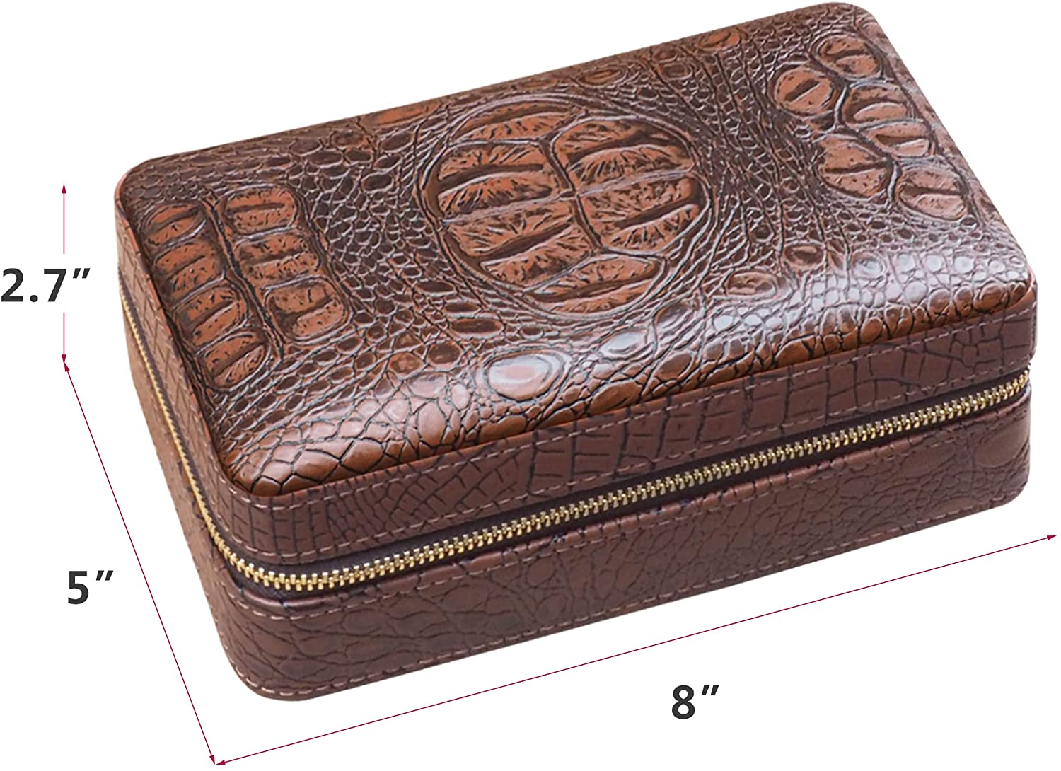 Cigar Travel Humidor | Portable Briefcase Wrapper Cedar Wood Leather ...
