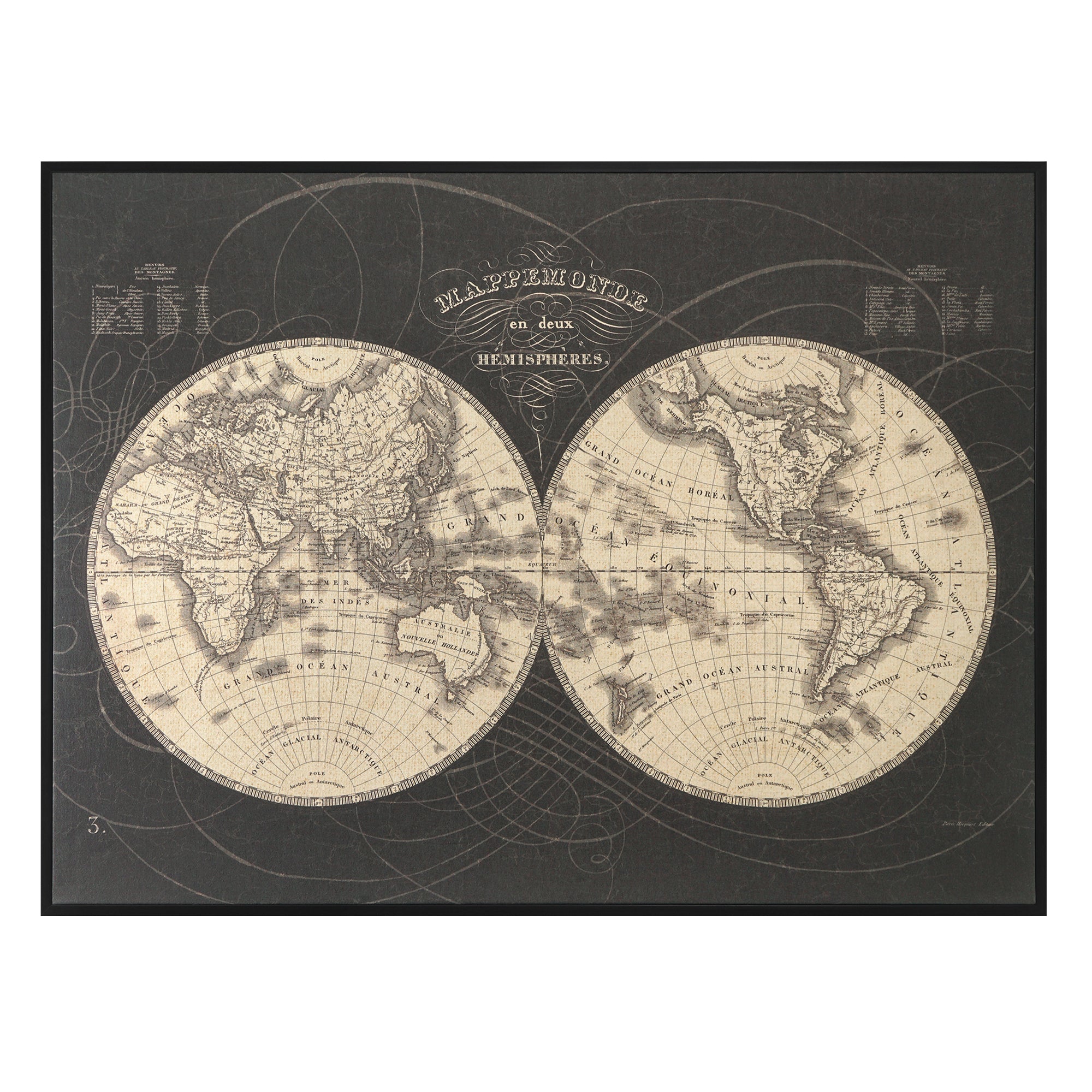 Linen - French World Map I – Fineartcanvas.com