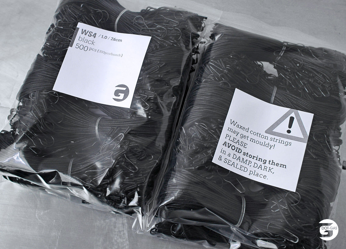 Pre-cut, pre-tied waxed cotton strings for hang tags – ELEMENT Trimming