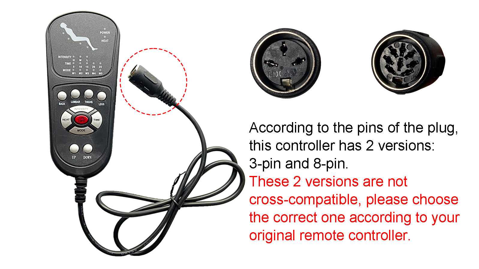 Replacement Massage Function Remote Handset Controller For Recliner Li Life Easy Supply