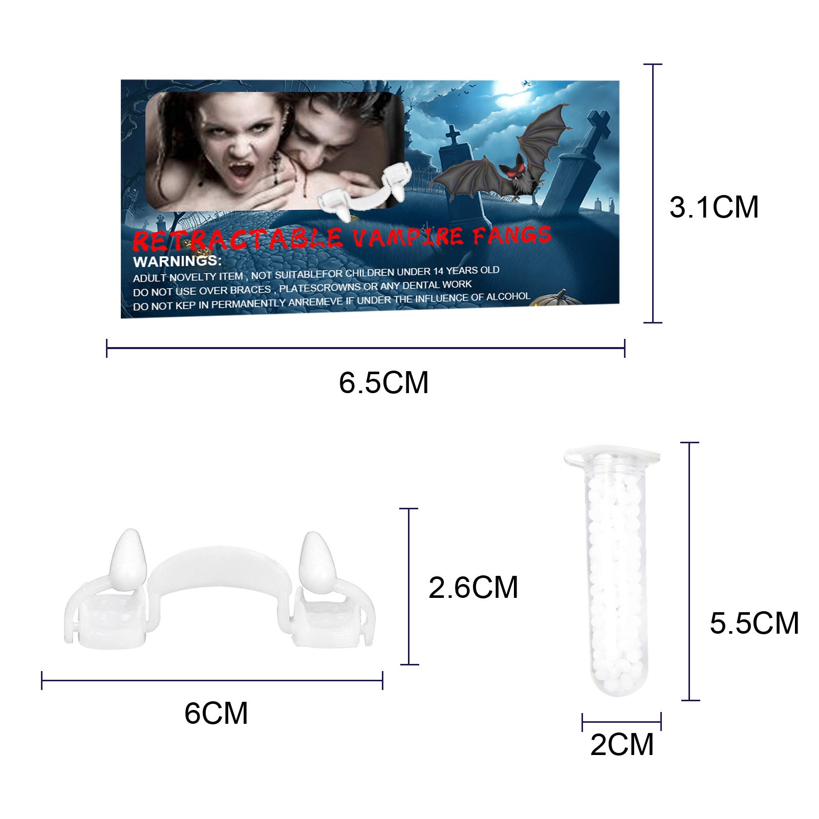 Vampire Teeth Cosplay Realistic Vampire Fangs Halloween Props ...