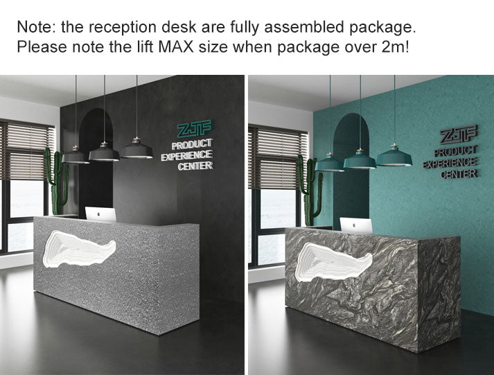 Illuminated INS Reception Desk Modern Design in Marble Laminated Offic ...