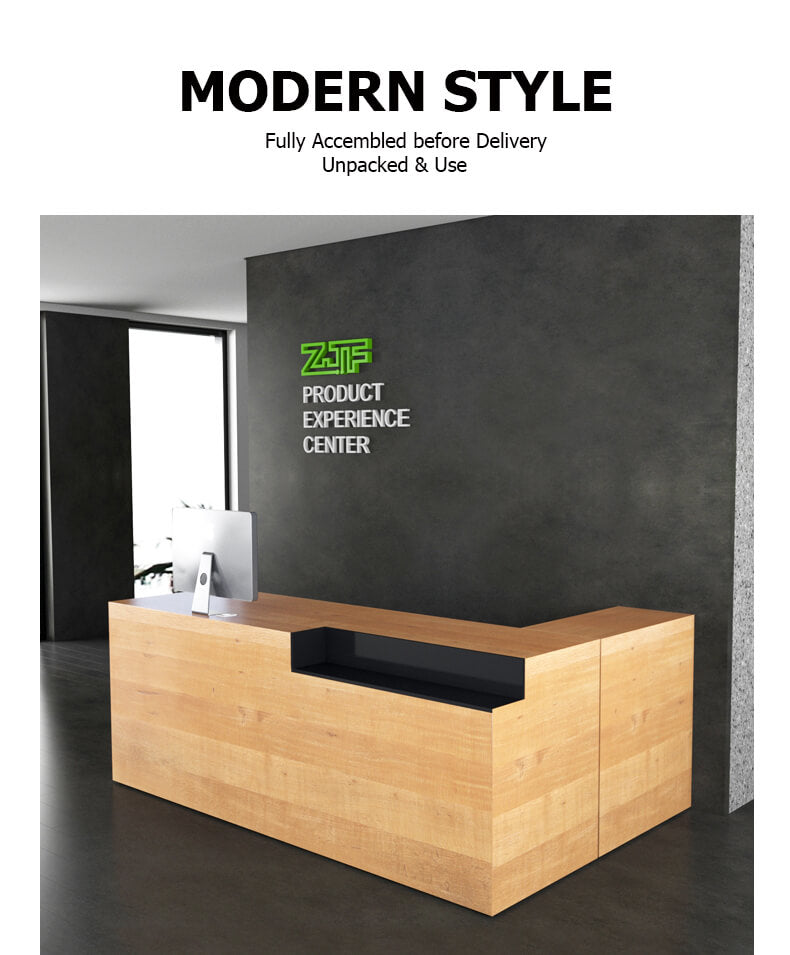 Wooden modern simple reception counter — M2 Retail