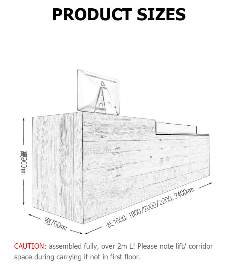 Wooden modern simple reception counter — M2 Retail