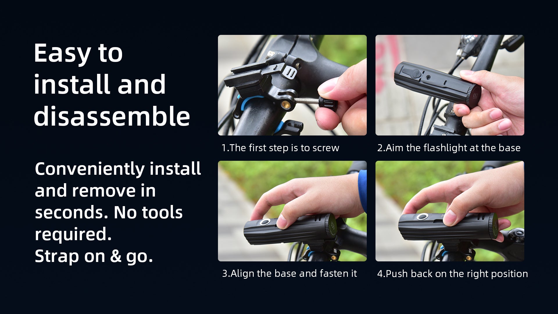 WUBEN B2 USB Rechargeable Bike Light 1300 Lumens