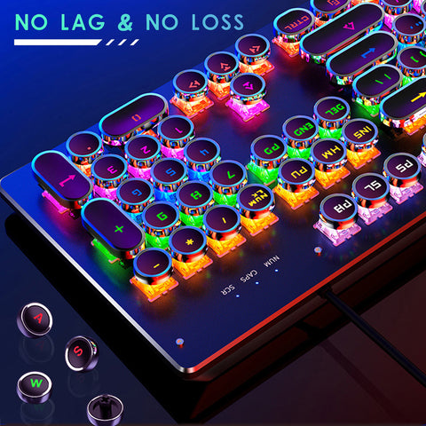 Basaltech Mechanical Gaming Keyboard with LED Backlit, 104-Key Black V