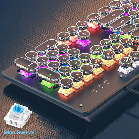 Basaltech Mechanical Gaming Keyboard with LED Backlit, 104-Key Black V