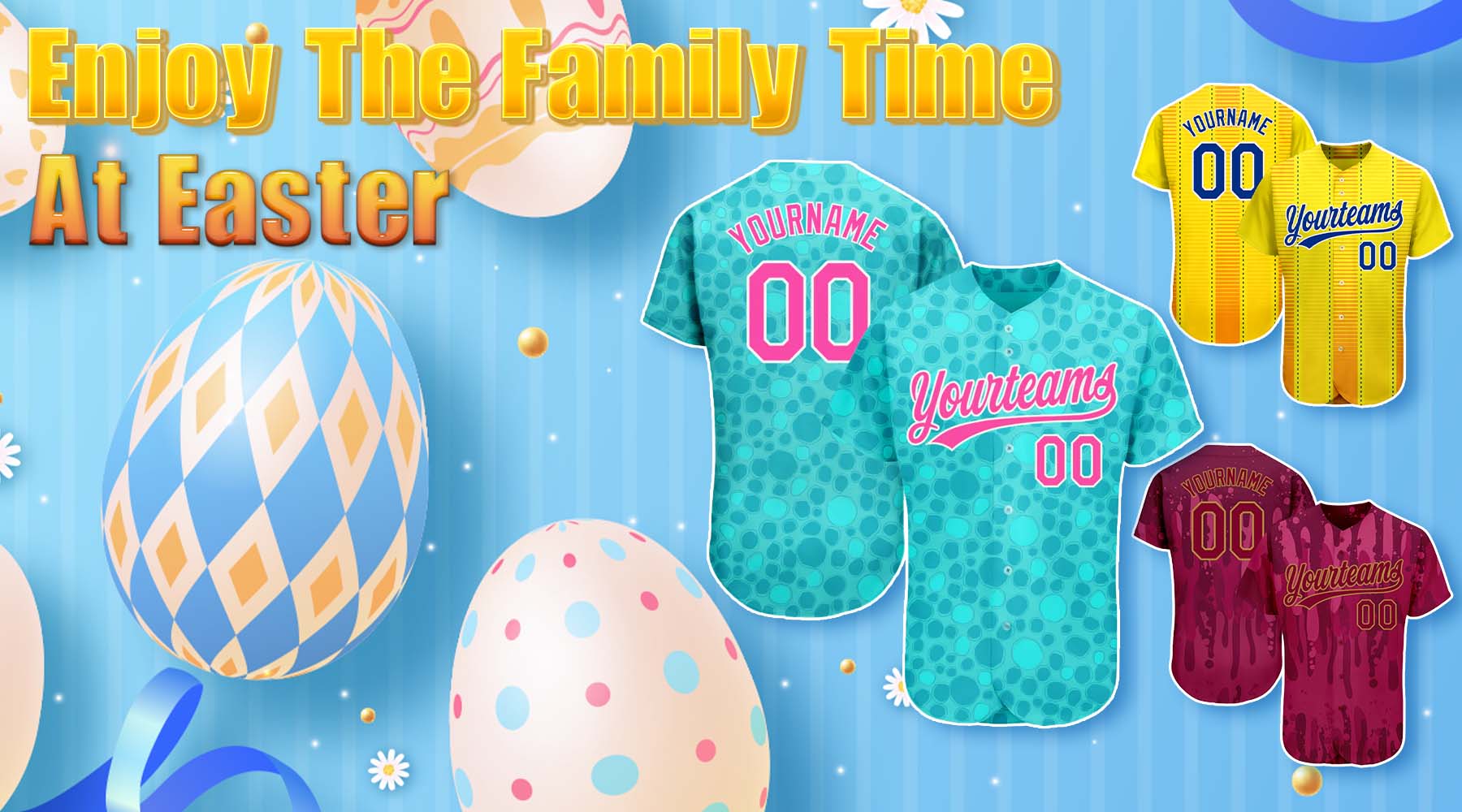 Easter Custom Baseball Jerseys | Personalized Easter Jerseys - FansIdea