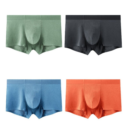 Men's Patterned Ultra Thin Ice Silk Second-skin Trunks (4-Pack) -JEWYE ...