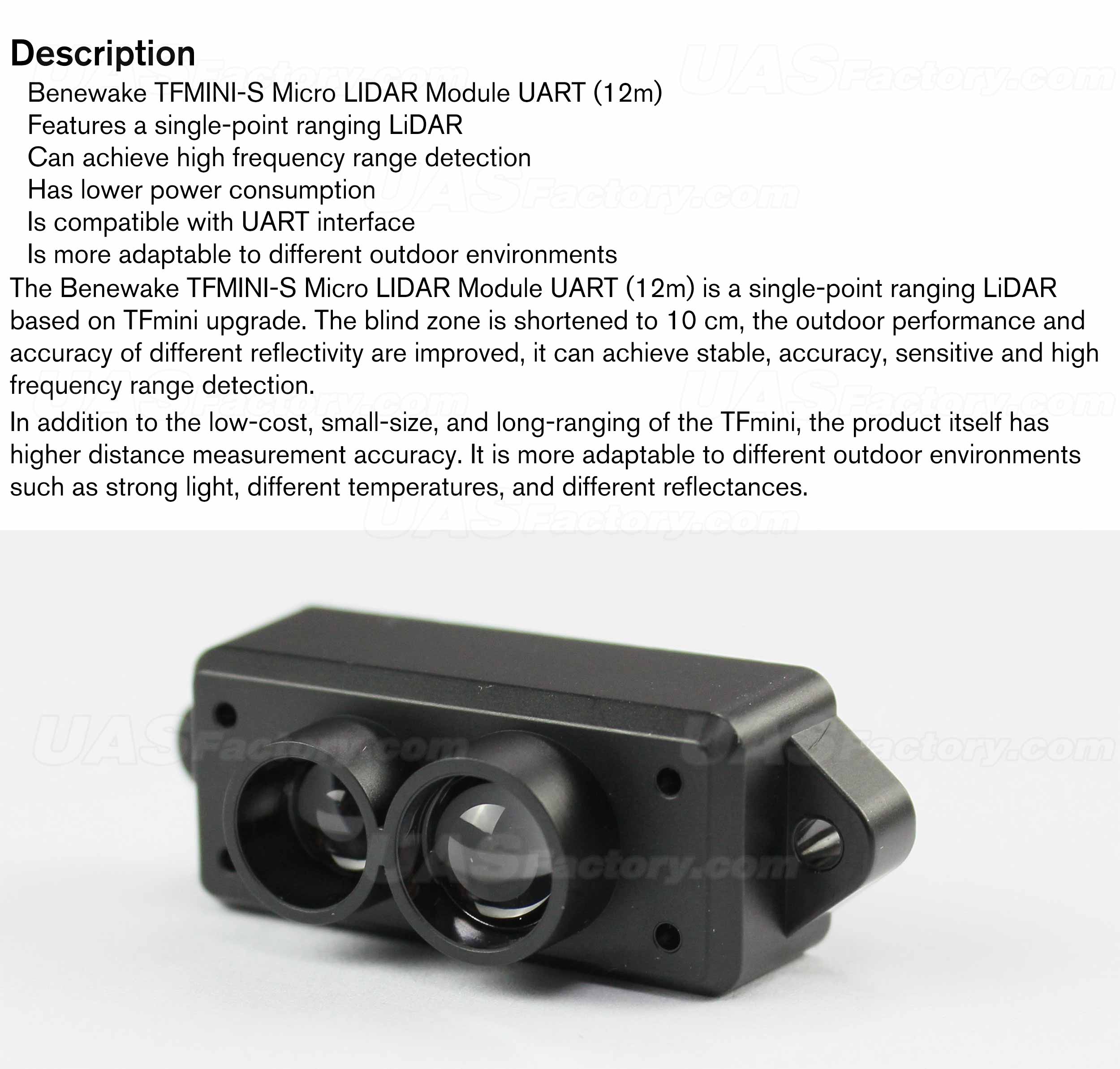 Benewake TFMINI-S Micro LIDAR Module UART (12m) – iNsightFPV
