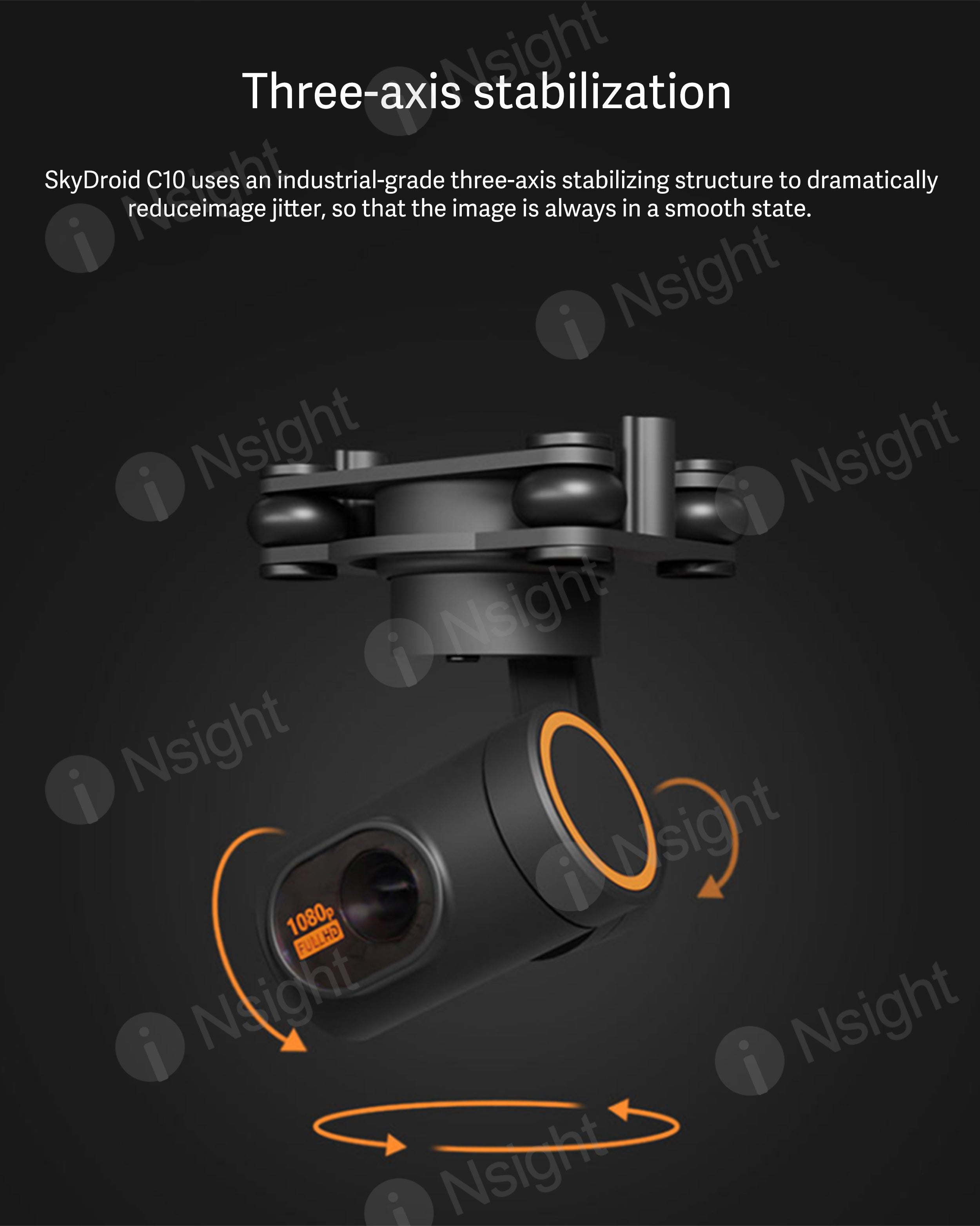 SkyDroid C10 Camera with LED/OAG/DG 1080P FPV PTZ Camera Gimbal Compat ...