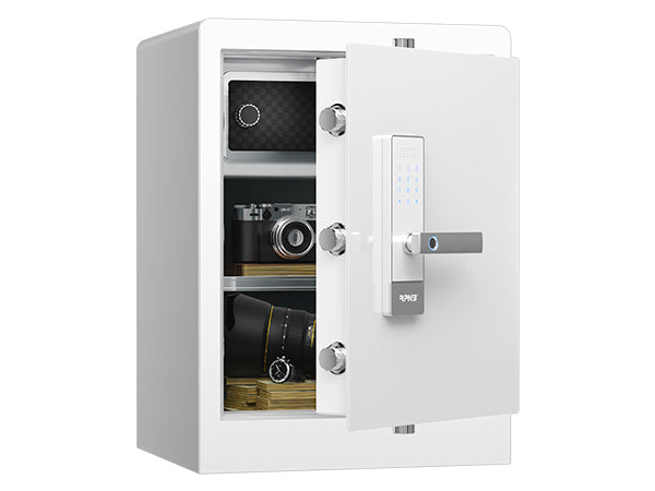 White Fingerprint Home Safe With LED Light Internal, Luxury Closet Saf ...