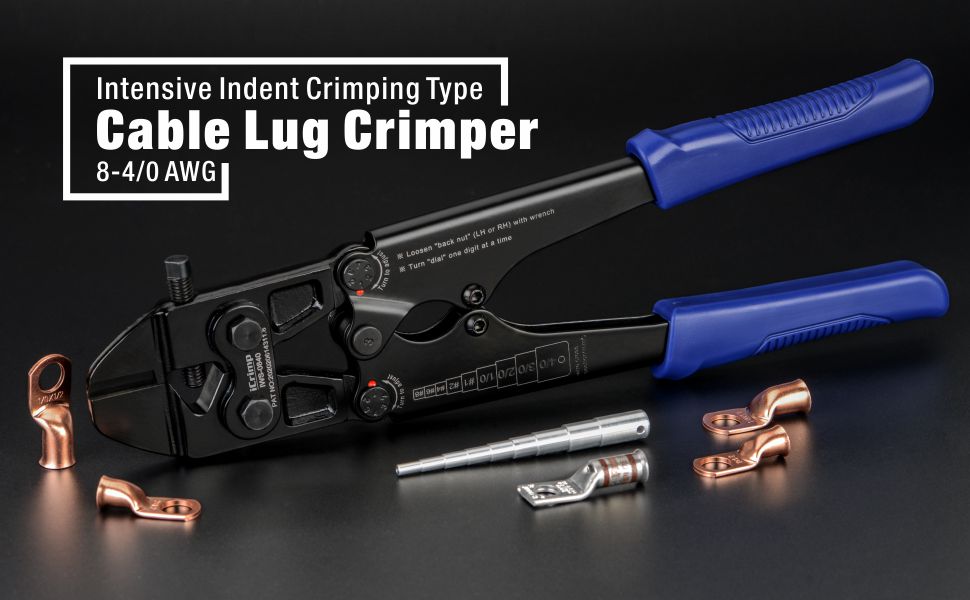IWS-0840 Punch Type Battery Lug Crimping Tool For AWG8-4/0 — IWISS TOOLS