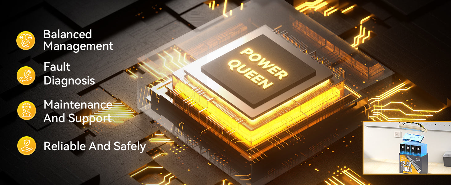 Power Queen 12V 100Ah Mini Lithium Battery - Power Queen US
