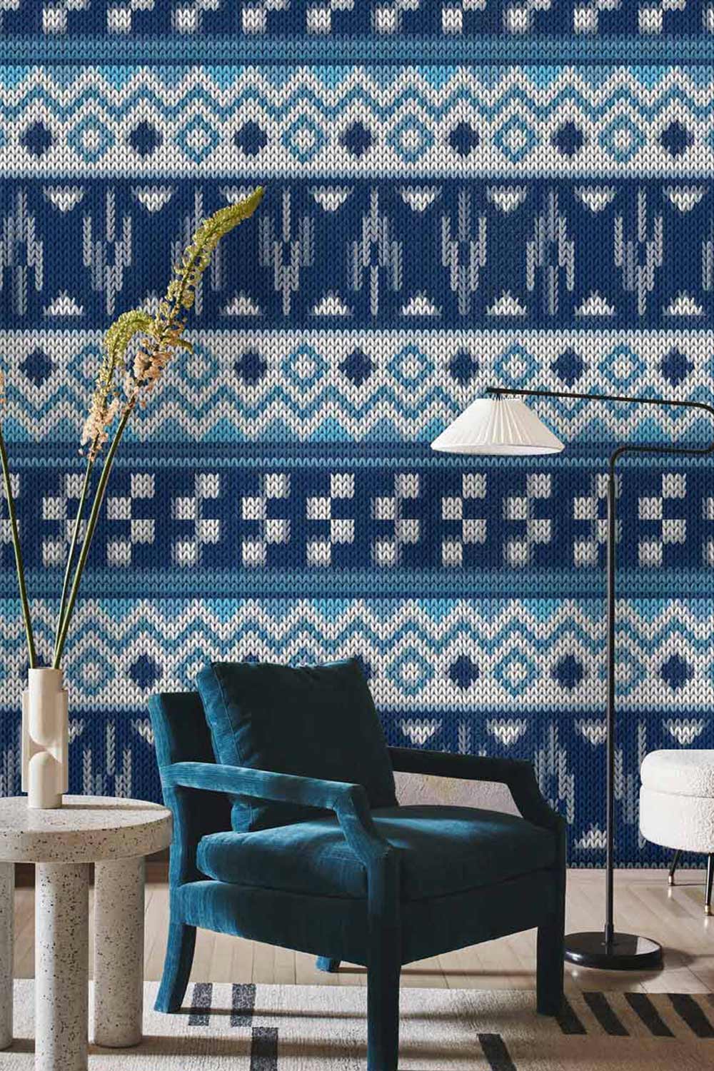 Building A Productive Office Space With Calm Blue Wallpaper Murals