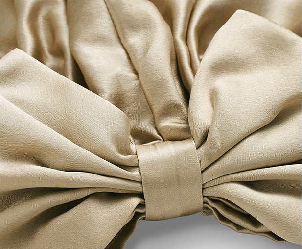 19 Momme Silk Bonnet With Bowtie – Bella Silk