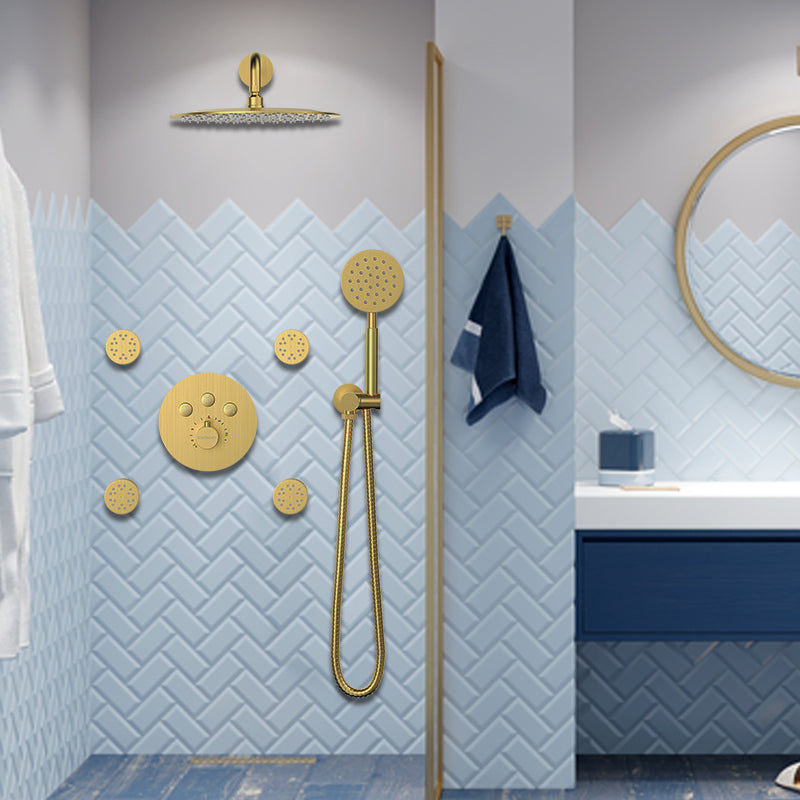 Is the bathroom shower head square or round? — Bostingner