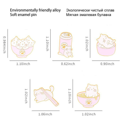 Cute Stacked Arhat Cat Pins