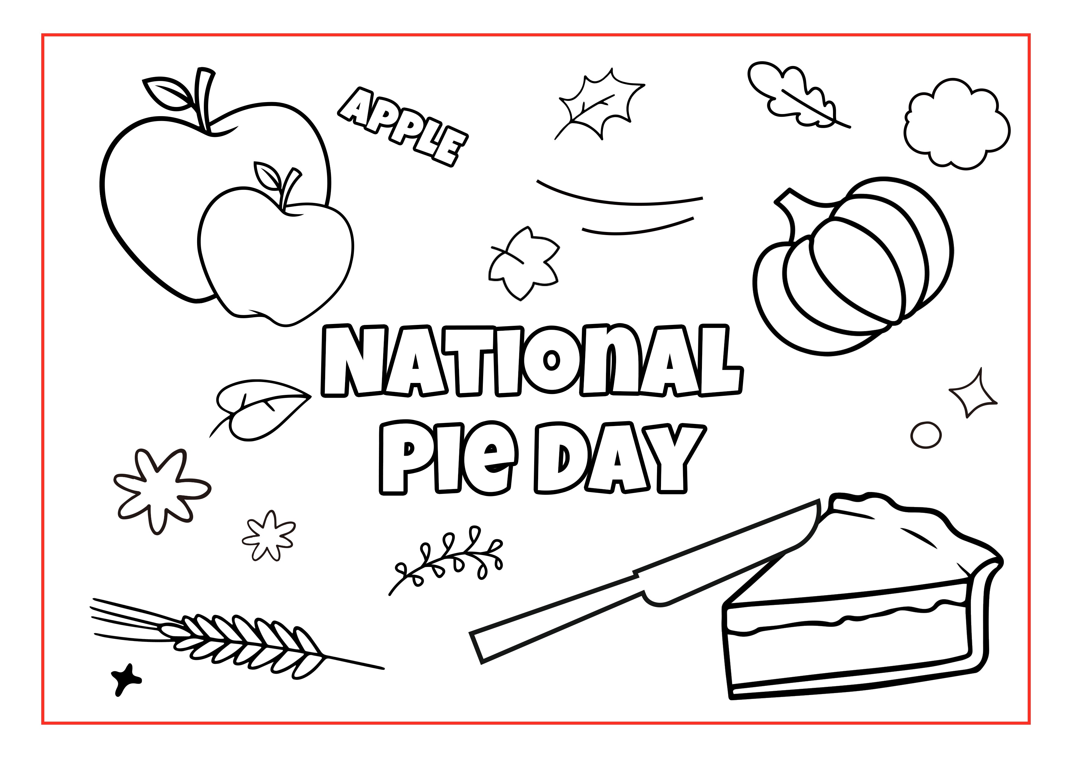 National Pie Day Cute Free Printables For Kids – Hahaland
