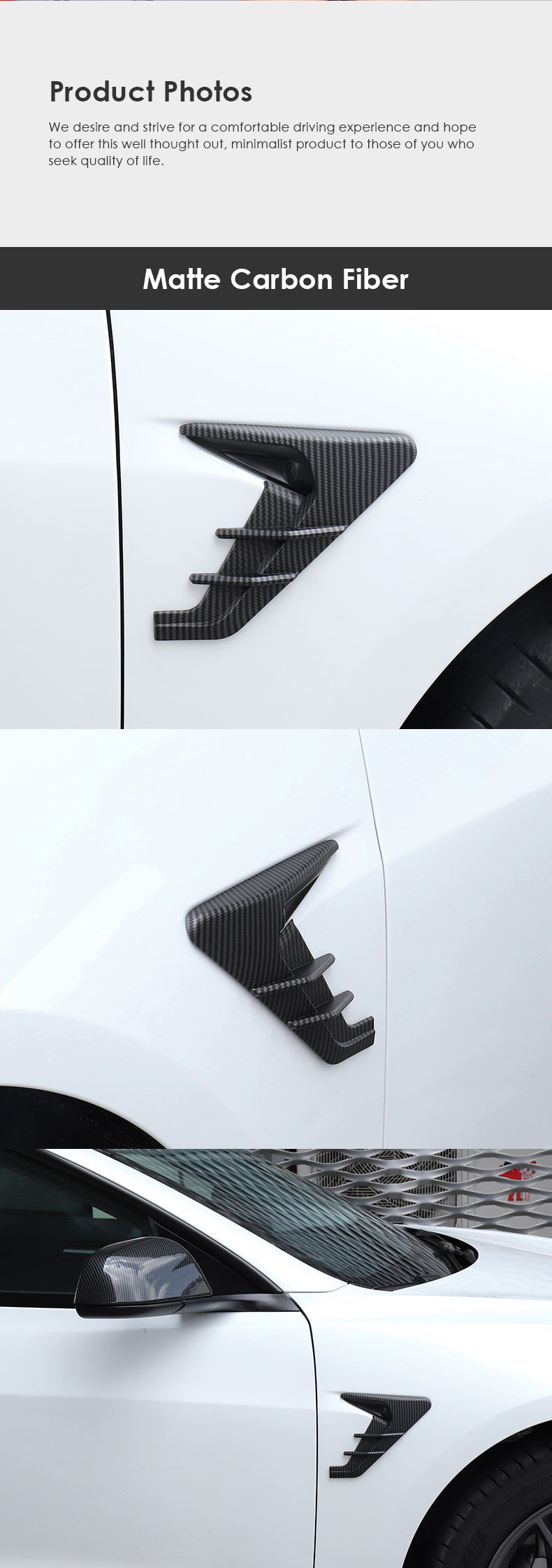 ABS Fender Thunder Side Standard Camera Decorative Cover for Tesla Mod