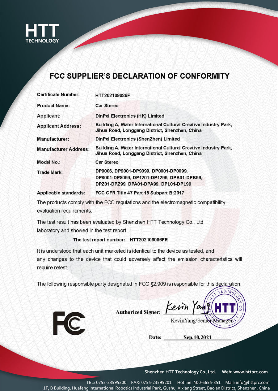 Certification – One Car Stereo