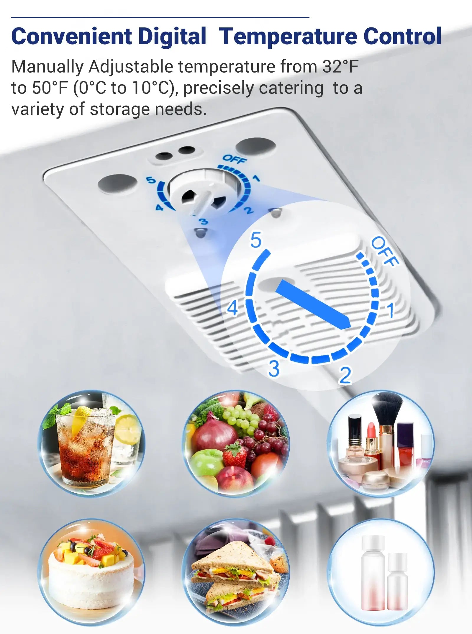 SMAD 2.1 cu.ft Compact Fridge 0dB Absorption Refrigerator with Lock,11 ...