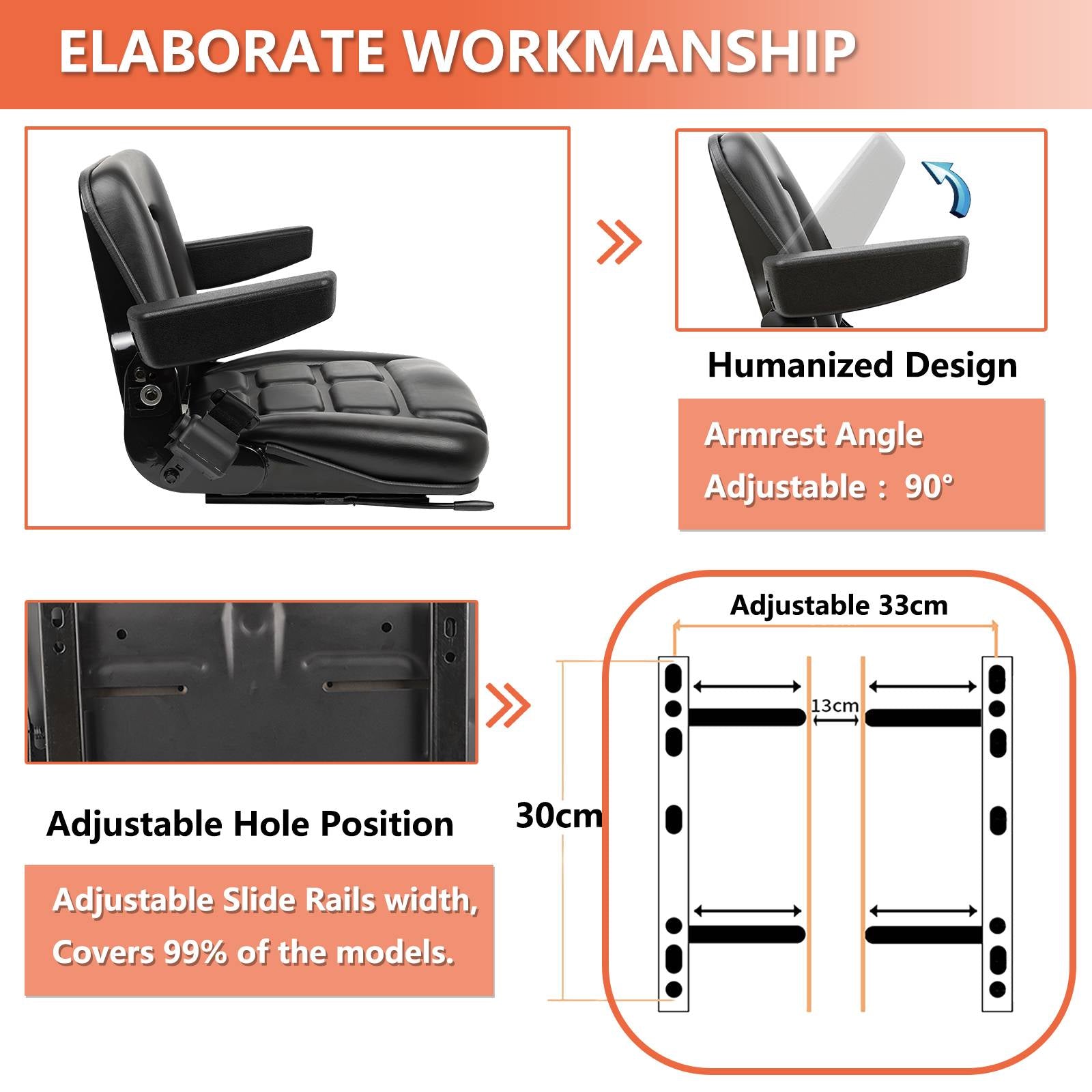 Universal Fold Down Forklift Seat,Micro Switch,Armrest And Safety Belt ...