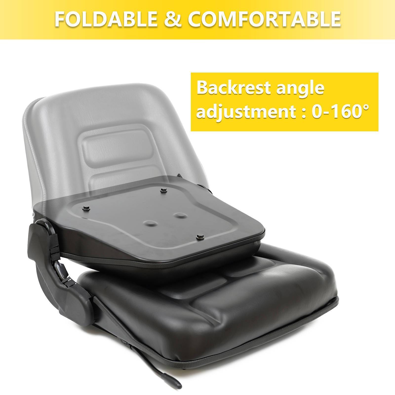 Universal Fold Down Forklift Seat with Adjustable Angle Back,for Tract ...