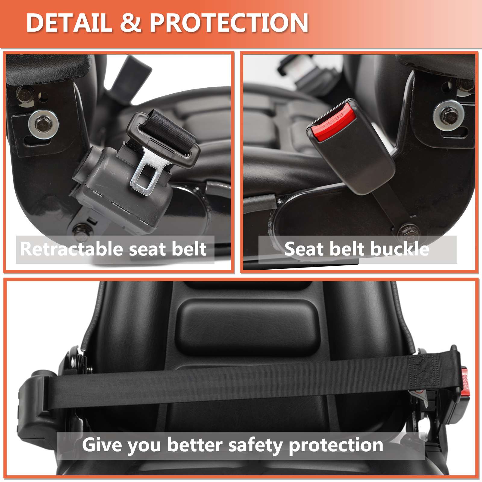 Universal Fold Down Forklift Seat,Micro Switch,Armrest And Safety Belt ...