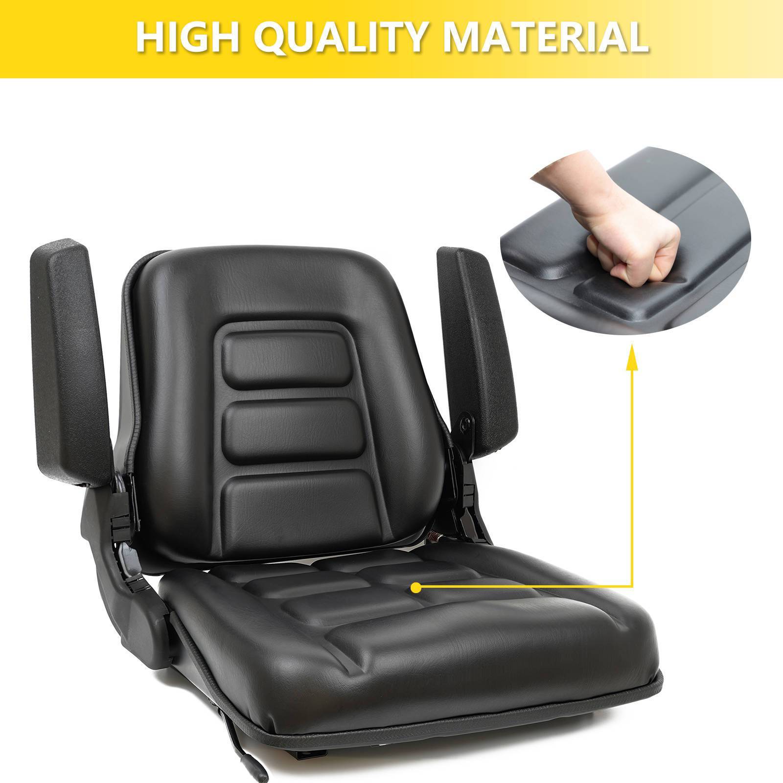 Universal Fold Down Forklift Seat with Adjustable Angle Back,Armrest,M ...