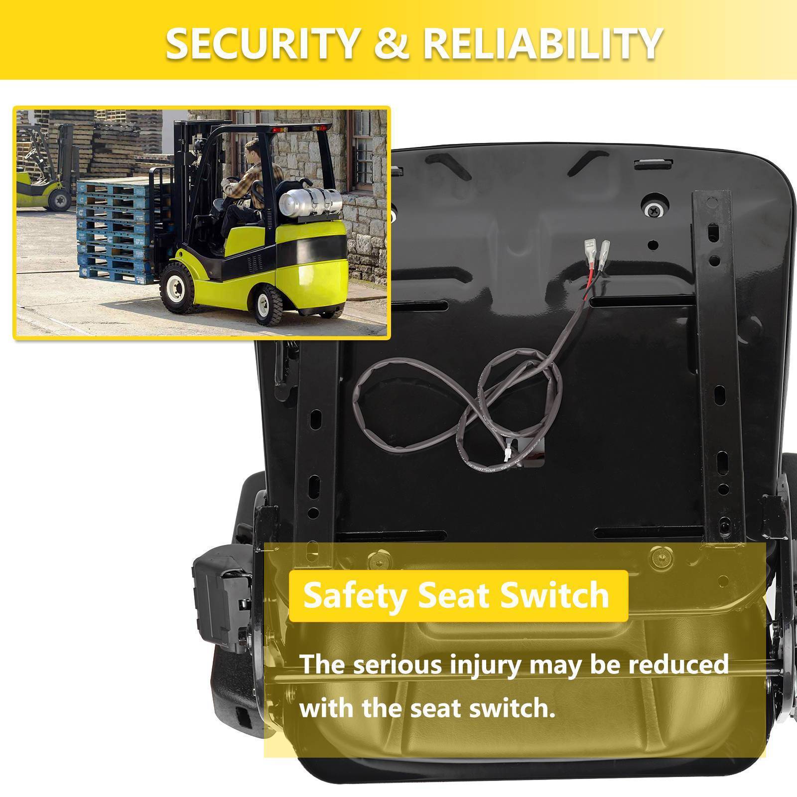 Universal Fold Down Forklift Seat with Adjustable Angle Back,for Tract ...