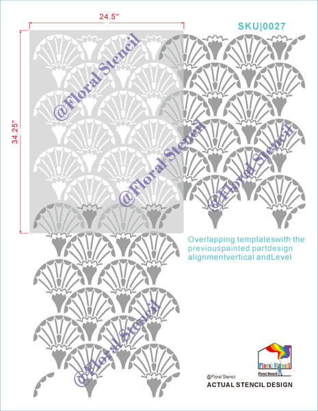 Decadence Allover Wall Stencil-0027 - FloralStencil