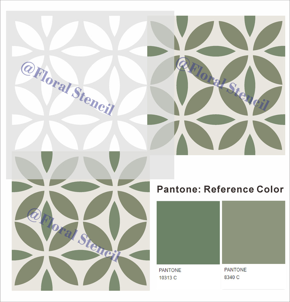 Small Fresh Tile Stencil-0051 - FloralStencil