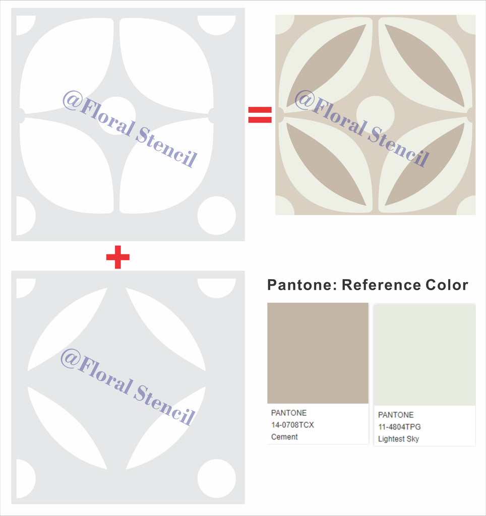 Simple white tile stencil-0062 - FloralStencil
