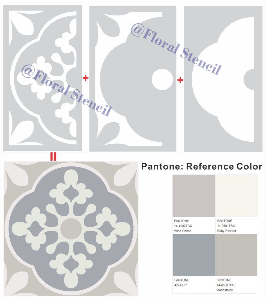 European tile stencil-0063 - FloralStencil